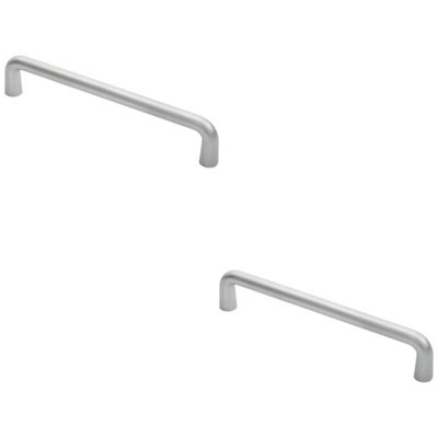 2 PACK - Rounded D Shaped Bar Handle 300mm x 19mm Diameter Satin ...