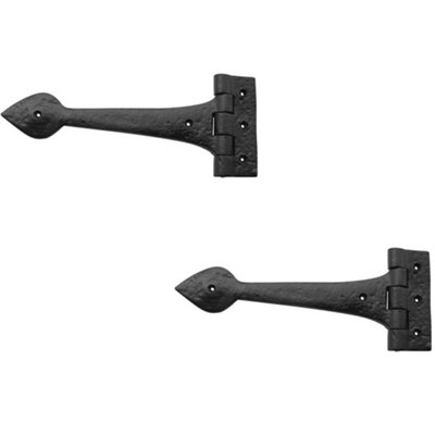 2 PACK Rustic Antique Gate Hinge 225mm in Elegant Black Finish ...