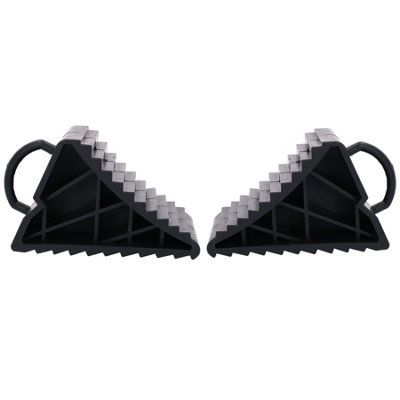 2 Pack Safety Wheel Chock Chocks Blocks Car Trailer Caravan Horsebox Wedge