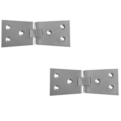 2 PACK Satin Chrome Counter Flap Hinge 99x40x1mm for Durable ...
