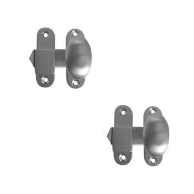 2 PACK Satin Chrome Throw Over Catch 51mm for Glass Cabinets - Cupboard ...