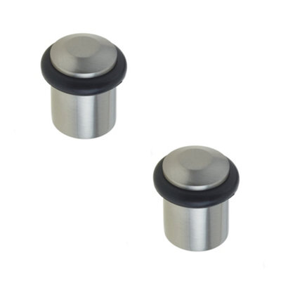 2 PACK Satin Nickel Chamfered Door Stops for Luxury Interiors - Solid ...
