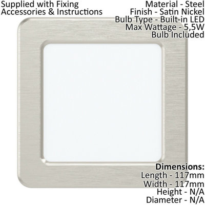2-Pack Satin Nickel Flush Downlight with Built-in LED for Walls and ...
