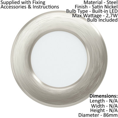 2 PACK SATIN NICKEL FLUSH DOWNLIGHTS WITH BUILT-IN LED FOR MODERN INTERIORS