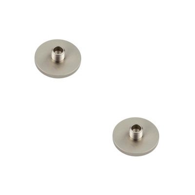 2 PACK Satin Nickel Knurled Base Wall Mounted Doorstop - 50mm Diameter ...
