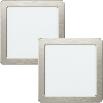 2 Pack Satin Nickel LED Downlights for Wall and Ceiling Mounting