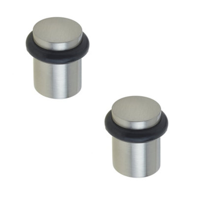 2 PACK Satin Nickel Plain Door Stops for Elegant Home Design - Solid ...