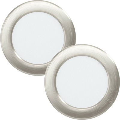 2 Pack Satin Nickel Steel LED Flush Downlights for Wall and Ceiling