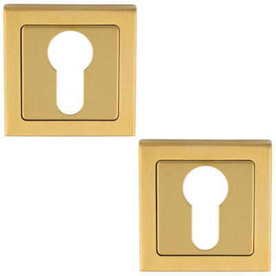 2 PACK - Screwless Round EURO Profile Escutcheon - Satin PVD 52mm Door ...