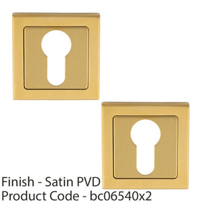 2 PACK - Screwless Round EURO Profile Escutcheon - Satin PVD 52mm Door ...