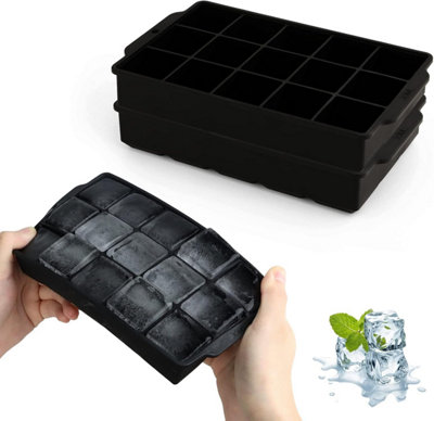 2-Pack Silicone Ice Cube Trays (15 Compartments)