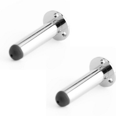 2 PACK Sleek Cylinder Wall Mounted Door Stop in Polished Chrome - 75mm ...