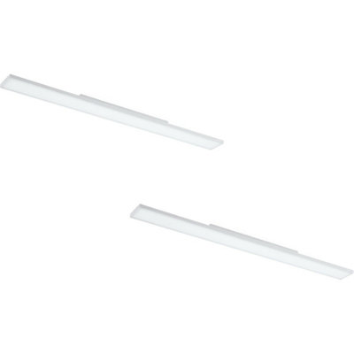 2 Pack Slim LED Wall and Ceiling Lights - 1200mm White 20W 4000K