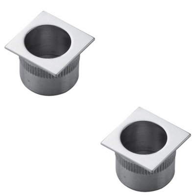 2 PACK - Small Recessed Sliding Door Flush Pull - 30mm Square 23mm ...