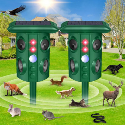 2-Pack Solar Animal Repeller, Vibration, Motion Sensors, Waterproof ...
