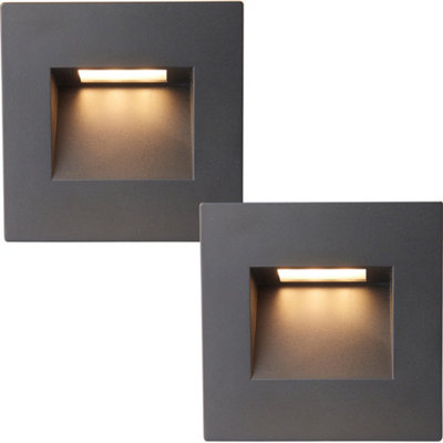 2 PACK Square Outdoor Pathway Guide Light - 1.5W Indirect CCT LED ...