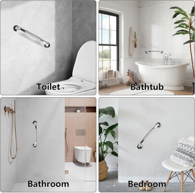 2-Pack Stainless Steel Non-Slip Shower Grab Bars for Elderly, Suitable ...