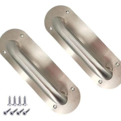 2 Pack Stainless Steel Sliding Garage, Fire, and Warehouse Door Handles ...