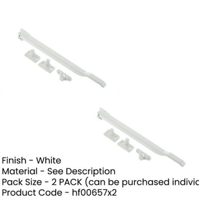 2 PACK Stylish 250mm White Non-Lockable Casement Stays for Windows ...