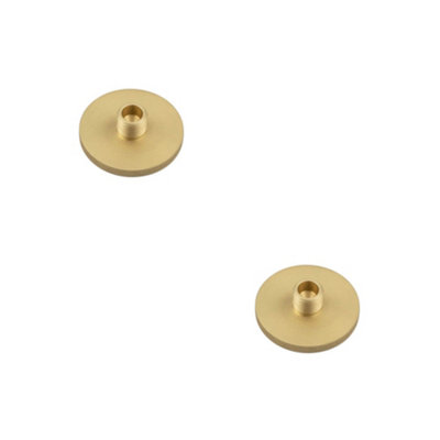 2 PACK Stylish 50mm Satin Brass Knurled Wall Mounted Door Stops - Solid ...