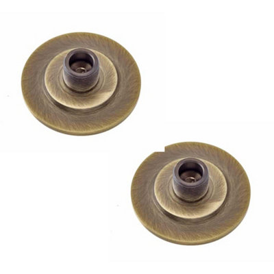 2 PACK Stylish Stepped Base Wall-Mounted Doorstops in Antique Brass ...
