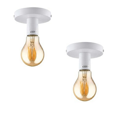 2 Pack Vintage Ceiling Semi Flush Mount Light Fitting Easy Fit E27 ...
