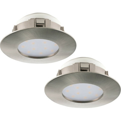 2 PACK Wall / Ceiling Flush Downlight Satin Nickel Plastic 6W Built in ...