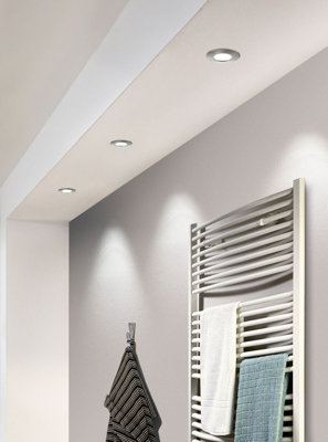 2 PACK Wall / Ceiling Flush Downlight Satin Nickel Plastic 6W Built in LED