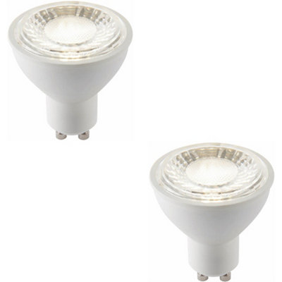 2 PACK White & Clear 7W GU10 SMD LED Light Bulb - Non-dimmable Cool ...