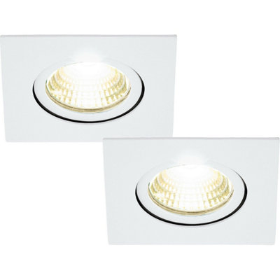 2 Pack White LED Recessed Downlights for Wall and Ceiling - 6W Modern ...