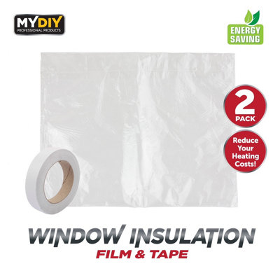 2 pack Window Insulation Kit Shrink Fit Double Glazing Film Draught ...