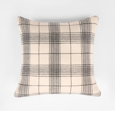 2 Pack Woven Check Cushion Covers Printed Soft | DIY at B&Q