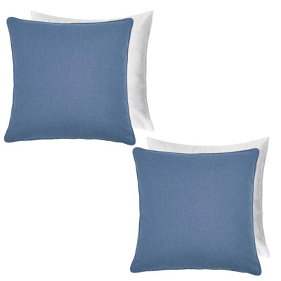 2 Pack Woven Texture Filled Cushion Covers, Blue - 45 x 45cm