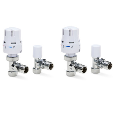 2 Pack x LavaTap Thermostatic Radiator Valve Angled TRV & Lockshield ...
