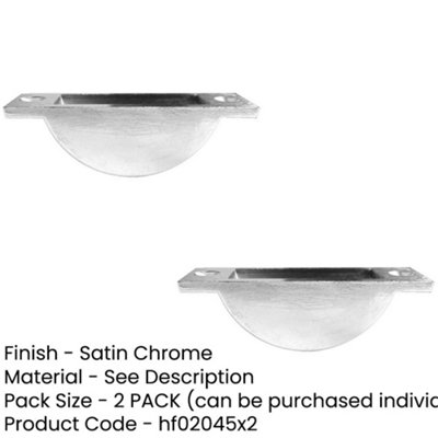 2 PACK Zinc Easy Clean Bolt Socket 63x20mm in Satin Chrome Finish for ...