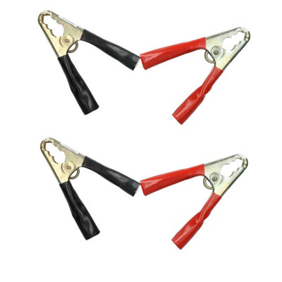 2 Pairs of Jump Lead Booster Pack Replacement Clips Clamps Crocodile ...
