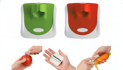 2 Palm Grip Finger Peelers Kitchen Carrots and Vegetable Peeler Set