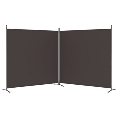 2-Panel Room Divider Brown 348x180 cm Fabric