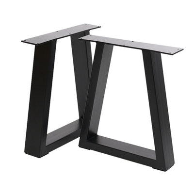 2 pcs Black Furniture Legs Industrial Metal Table Legs for Home Office H 90 cm
