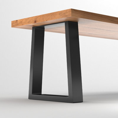 2 Pcs Black Furniture Legs Trapezoidal Metal Table Legs for Home DIY W ...