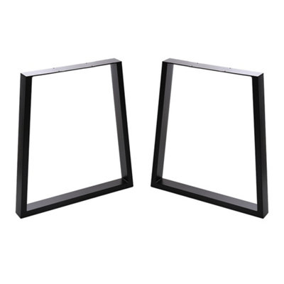 2 Pcs Black Furniture Legs Trapezoidal Metal Table Legs for Home DIY W ...