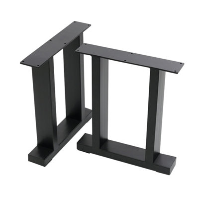 2 Pcs Black Industrial Metal Furniture Legs Table Legs for DIY Table ...