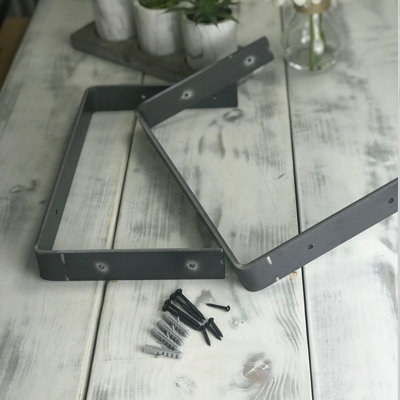 2 Pcs Double Heavy Duty Shelf Brackets Industrial Steel for Wall ...