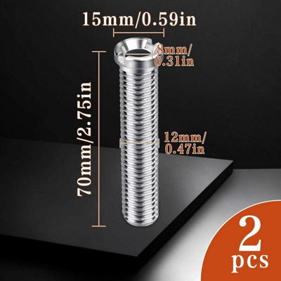 2 Pcs Kitchen Sink Strainer Screw 70 mm Hollow Screw Sink M12 Kitchen ...