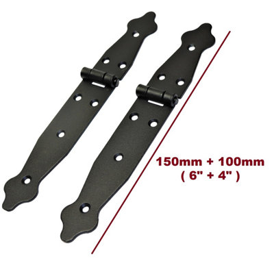 2 Pcs x 100+150 mm Backflap Hinge Black, Steel Back Flap Hinges ...