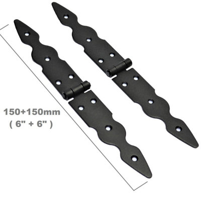 2 Pcs x 150+150 mm Backflap Hinge Black, Retro Steel Back Flap Hinges ...