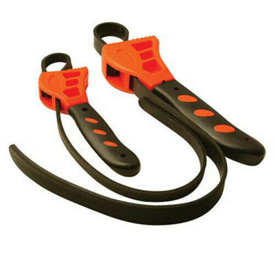 2 Piece 500mm & 600mm Rubber Strap Wrenches Set Oil Filters PVC Pipes ...
