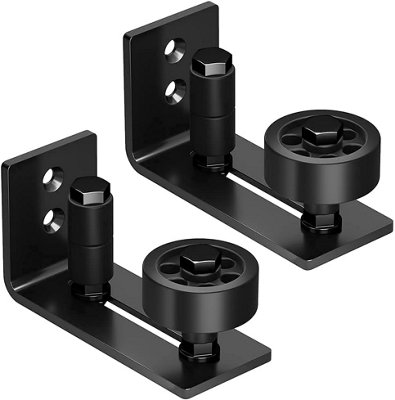 2 piece barn door floor track wall mounted roller set, 8 installation ...