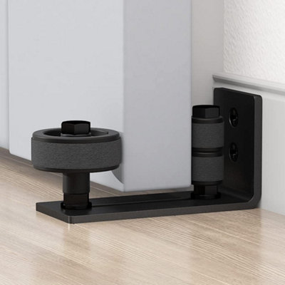 2 piece barn door floor track wall mounted roller set, 8 installation ...