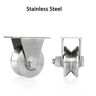 2 piece set of 2 inch V groove pulleys, 304 stainless steel silent ...